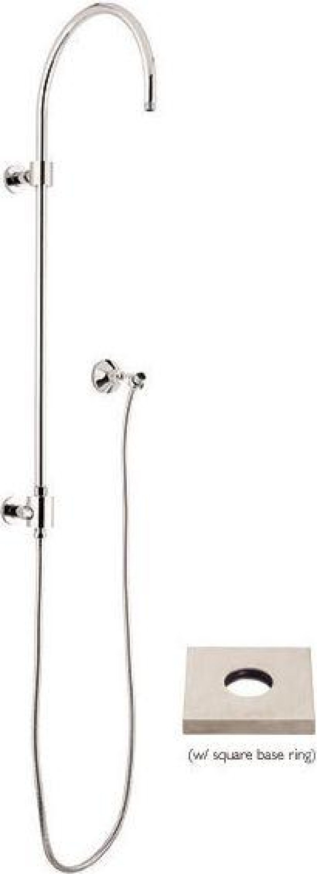 Exposed Shower Column with Diverter and Wall Bracket - Square Base ...